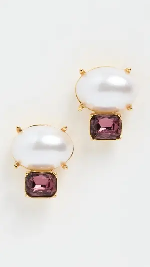 KENNETH JAY LANE Double Stone Drop Earrings