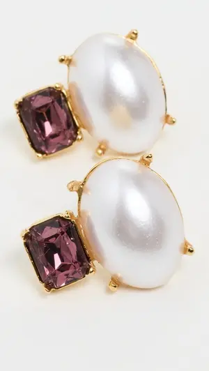 KENNETH JAY LANE Double Stone Drop Earrings