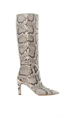 Women's White Snakeskin Boots