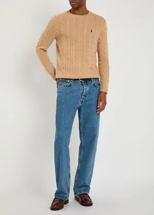 Polo Ralph Lauren Cable-knit Wool And Cashmere-blend Jumper - Camel