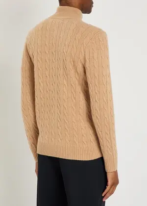 Polo Ralph Lauren Cable-knit Wool And Cashmere-blend Jumper - Camel