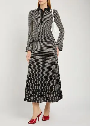 Simkhai Aliza Textured Knit Midi Skirt