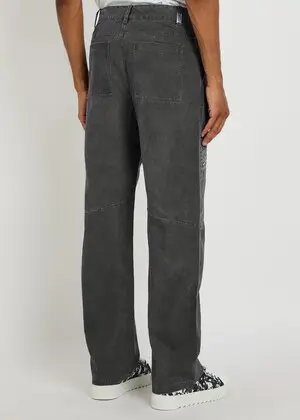 REPRESENT Straight-leg Cotton Gabardine Trousers - Black