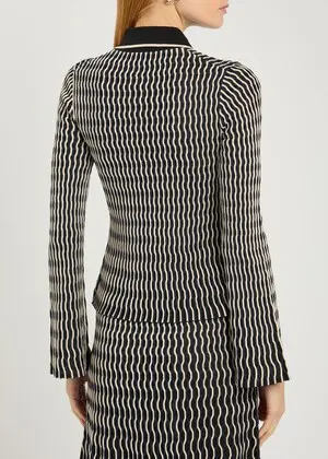 Simkhai Collen Textured Knit Polo Top - Black