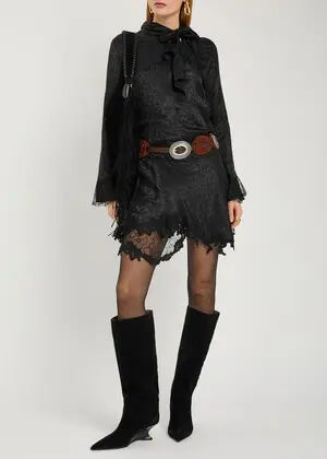 Isabel Marant Reanna Asymmetric Lace Mini Skirt