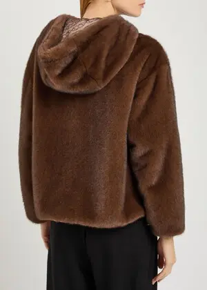 Herno Hooded Faux Fur Jacket