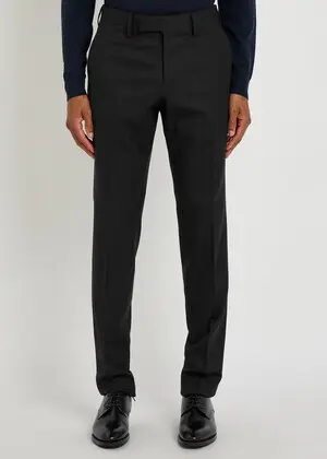 LARDINI Tapered Stretch-wool Trousers