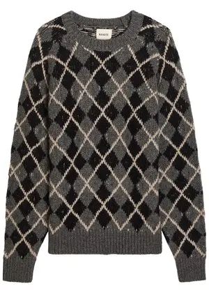 Khaite Pratt Argyle Cashmere Jumper - Grey