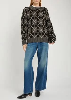 Khaite Pratt Argyle Cashmere Jumper - Grey