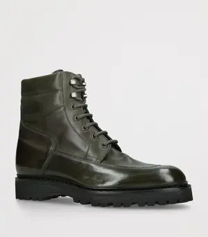 John Lobb Leather Peak Boots