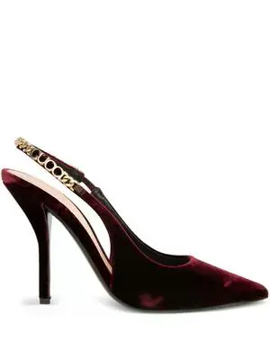 Gucci 105mm Signoria Chain Strap Pumps