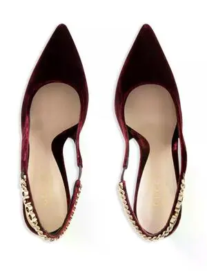 Gucci 105mm Signoria Chain Strap Pumps