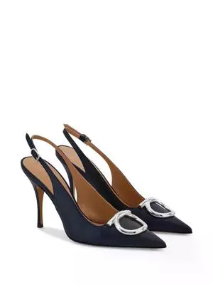FERRAGAMO 90mm Maxi Gancini Slingback Pumps