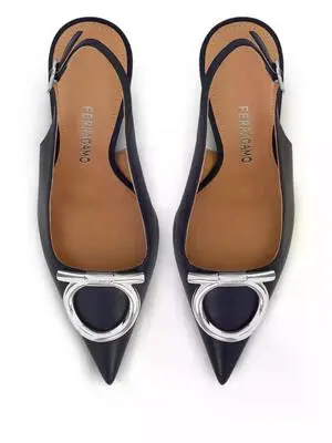 FERRAGAMO 90mm Maxi Gancini Slingback Pumps