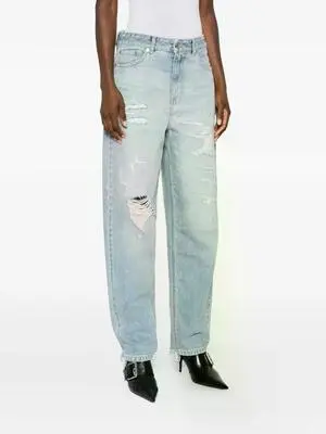 HALFBOY Ripped-detail Jeans With Frayed Hem
