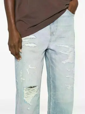 HALFBOY Ripped-detail Jeans With Frayed Hem
