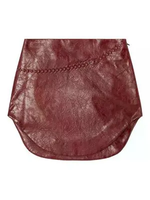 DIESEL® Coated Miniskirt With Embossed Motif - Red