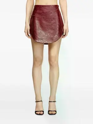 DIESEL® Coated Miniskirt With Embossed Motif - Red