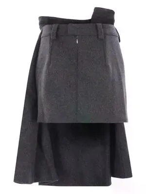 AUGUST BARRON Asymmetric Wool Skirt
