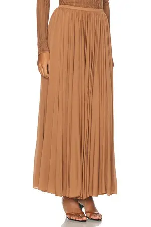 Ralph Lauren Lambskin Leather Midi Skirt