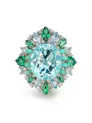 ANABELA CHAN Aqua Poseidon Multi-stone Ring - Silver