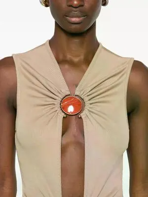 Christopher Esber Stone-detail Ruched Maxi Dress