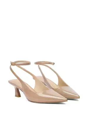STUART WEITZMAN 50mm Vinnie Ankle-strap Sculptural-heel Pumps - Neutrals