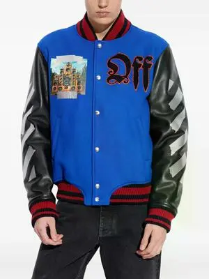 Off-White Embroidered Logo Bomber Jacket