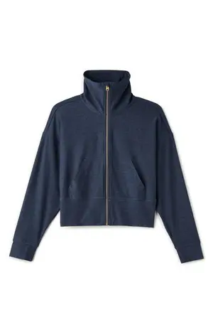RHONE Atmosphere Crop Zip Sweatshirt - Navy Heather