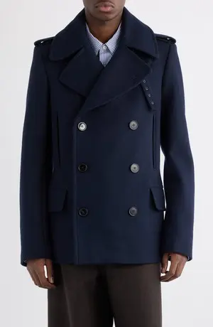 Dries Van Noten Rafaell Double-breasted Wool-blend Peacoat