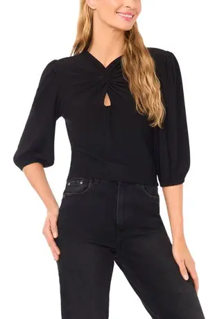 CECE DUPRAZ Twist Front Top - Rich Black
