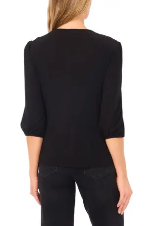 CECE DUPRAZ Twist Front Top - Rich Black