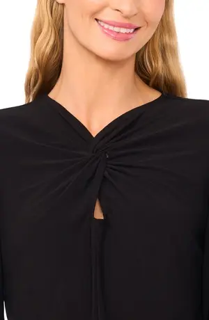 CECE DUPRAZ Twist Front Top - Rich Black