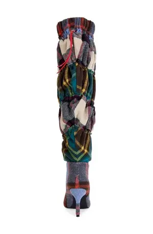AZALEA WANG Elodie Plaid Stiletto Boots