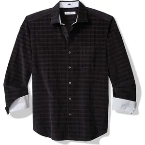 Tommy Bahama Check Island Cotton Corduroy Button-up Shirt - Black