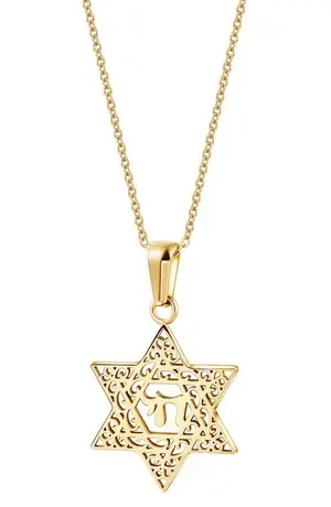 JANE BASCH DESIGNS Hamsa Pendant Chain Necklace - Yellow