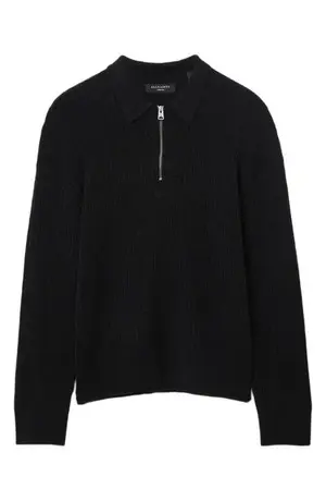 ALLSAINTS Jakob Wool & Alpaca Blend Polo Sweater