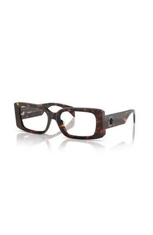 Versace 53mm Rectangle Optical Glasses Tortoise