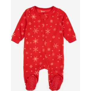 LEVERET Footed Holiday Pajamas - Snowflake