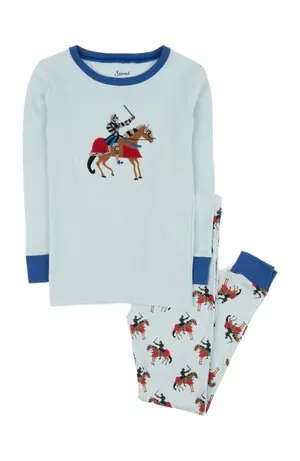 LEVERET Knight 2-piece Pajama Set - Blue