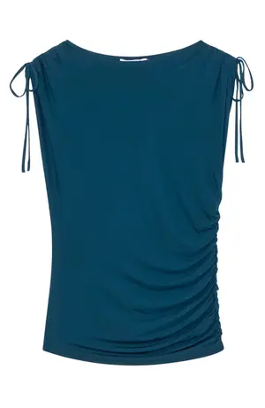 M.M.LAFLEUR Dotty Light Jersey Top - Moroccan Blue