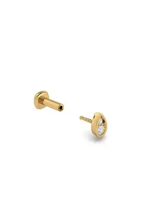 SEED2STONE Perfect-pear Flat Back Stud - Yellow Gold