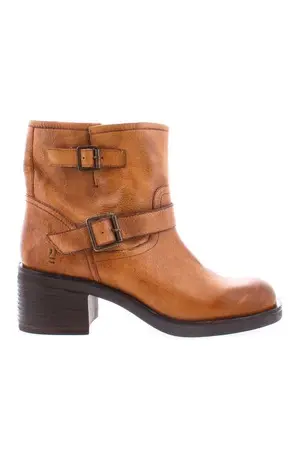 ROAN Spry Leather Ankle Boots With Buckle Detail - Pecan Hand Dyed Tremolo