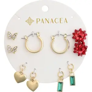 PANACEA 5-pack Assorted Stud Earring Set - Red