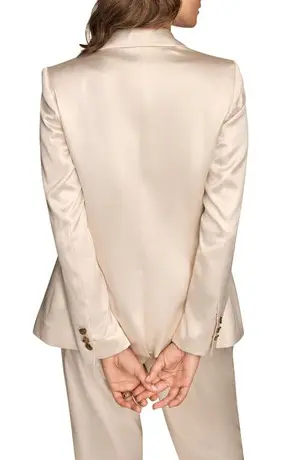 Donna Karan New York Satin One-button Blazer - Ivory