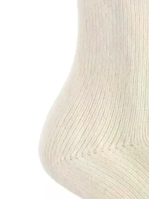 GANNI Logo-plaque Knee-high Socks - Neutrals