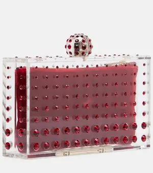 AQUAZZURA Tequila Mini Beaded Clutch - Red