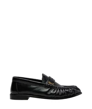 Saint Laurent Leather Penny Loafers - Black