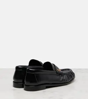 Saint Laurent Leather Penny Loafers - Black
