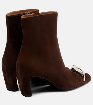Tory Burch Pierced Xl 65 Suede Ankle Boots - Brown